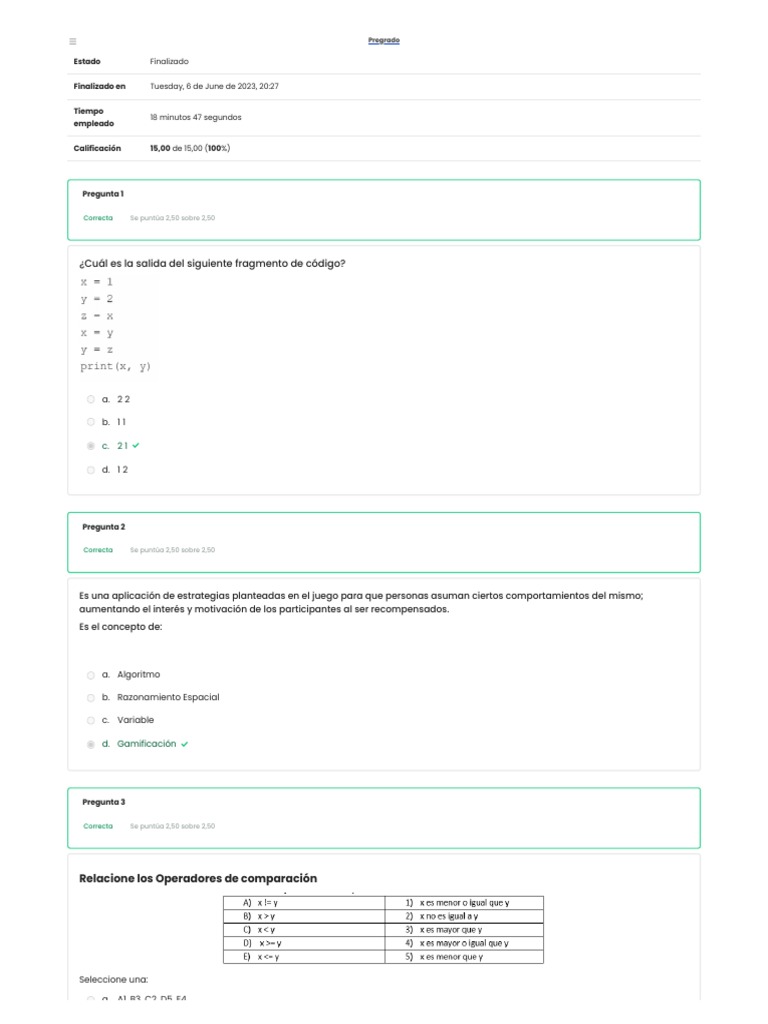 TEST - 2 - Programación. | PDF | Informática