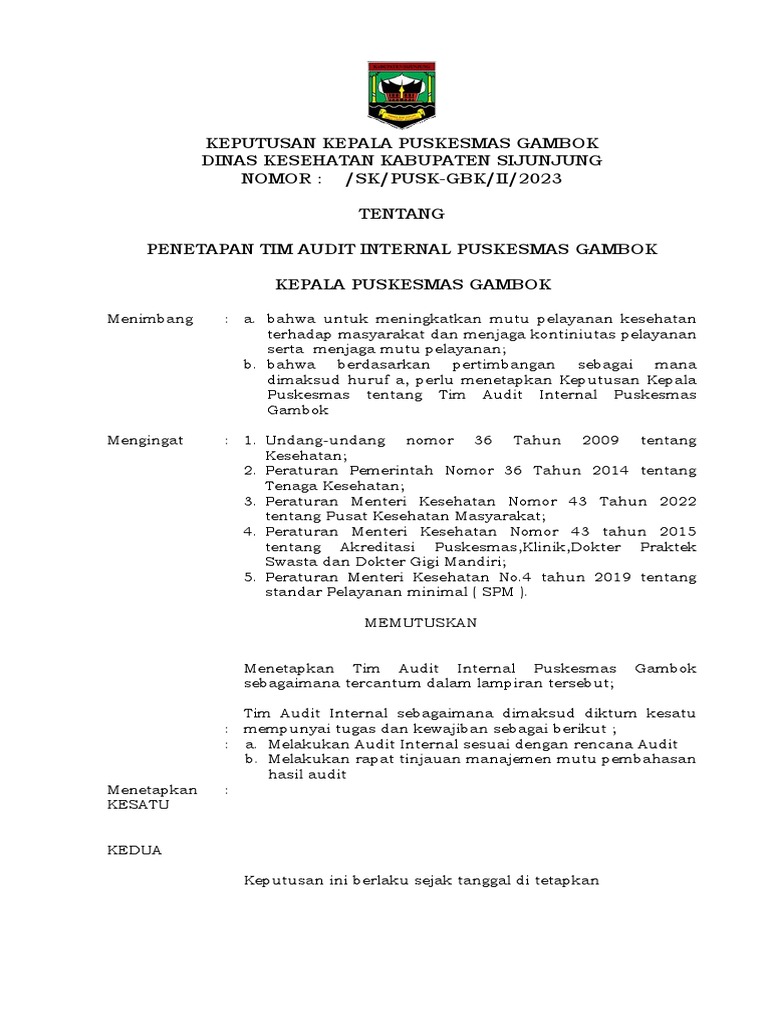 3.1.4.2 SK Tim Audit Internal | PDF