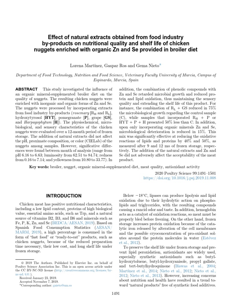 Effect of Natural Extracts Obtained From Food Industry By-Products On ...