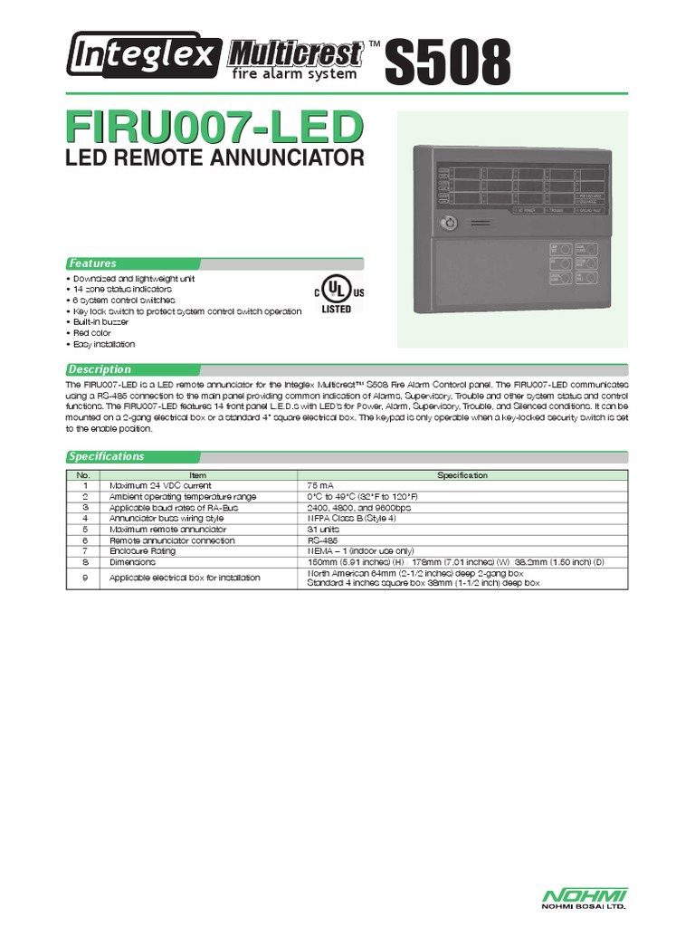 Led Remote Annunciator - Firu007-Led | PDF | Electricity | Electrical ...