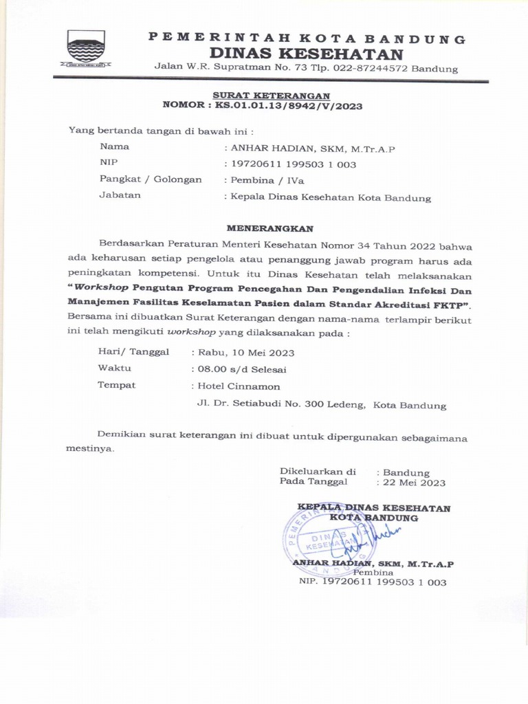 Kriteria 1.4.8.b Pemenuhan Pendidikan MFK Bagi Petugas | PDF