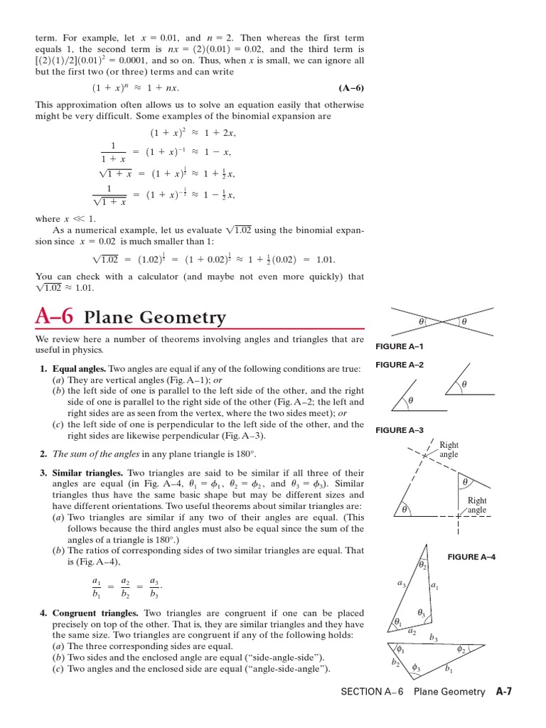 Giancoli - Physics Principles Appendix-7 | PDF | Triangle | Angle
