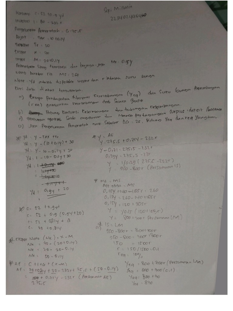 Tugas Ekonomi Makro - Sofi Millatin - Pert6 | PDF