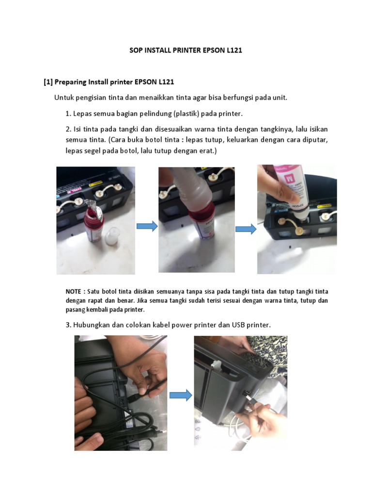 Sop Install Printer Epson L121 | PDF