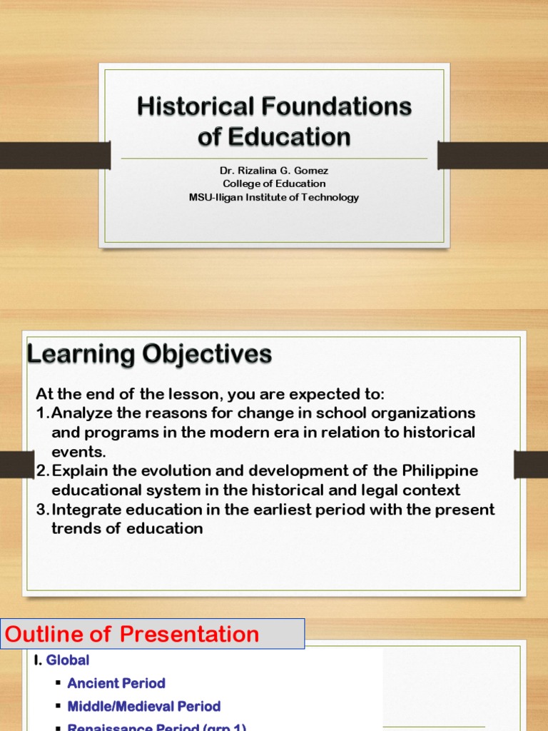 Unit 2 - Historical Foundations of Education (Primitive-Guild System ...