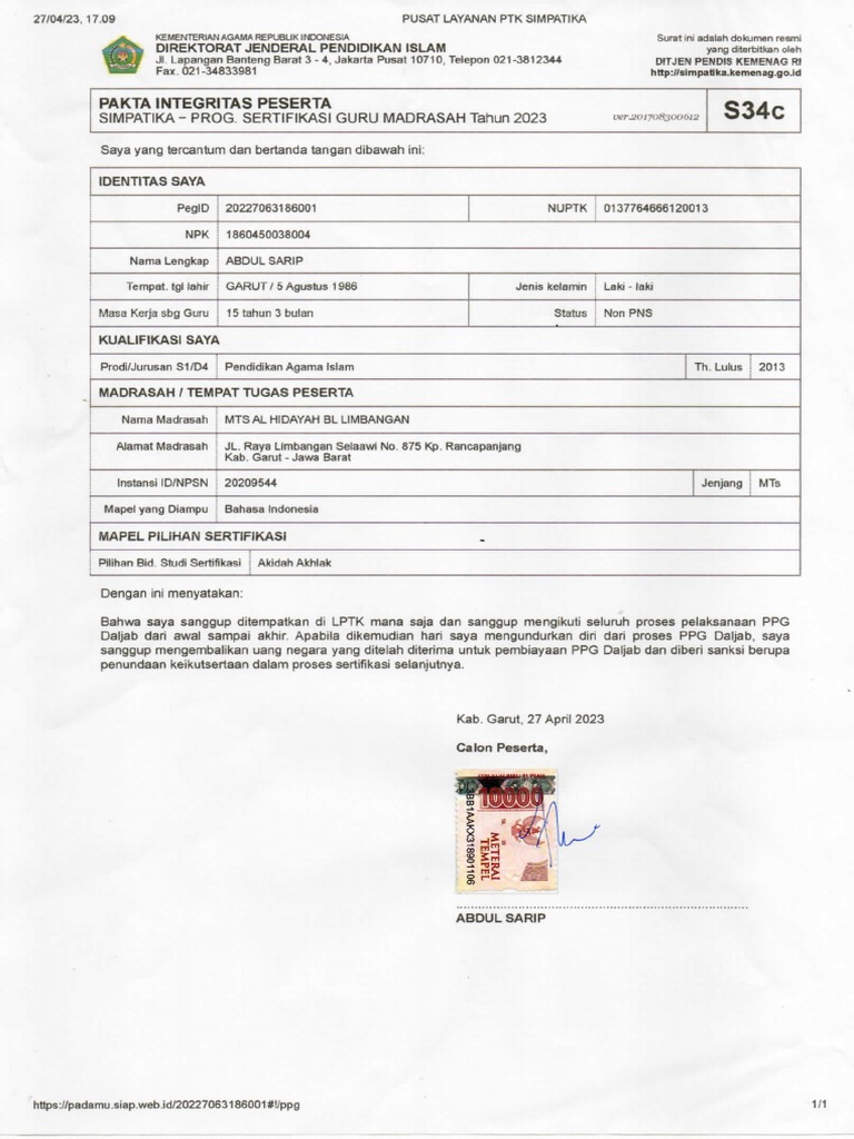 Sarip Pakta s34c | PDF