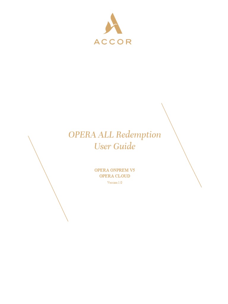 OPERA ALL Redemption - User Guide - v1.0 | PDF | Credit Card | Payments