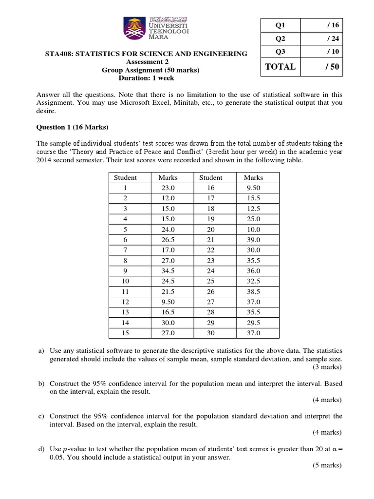 Group Assignment STA408 May - 2023 | PDF | Statistics | Statistical ...