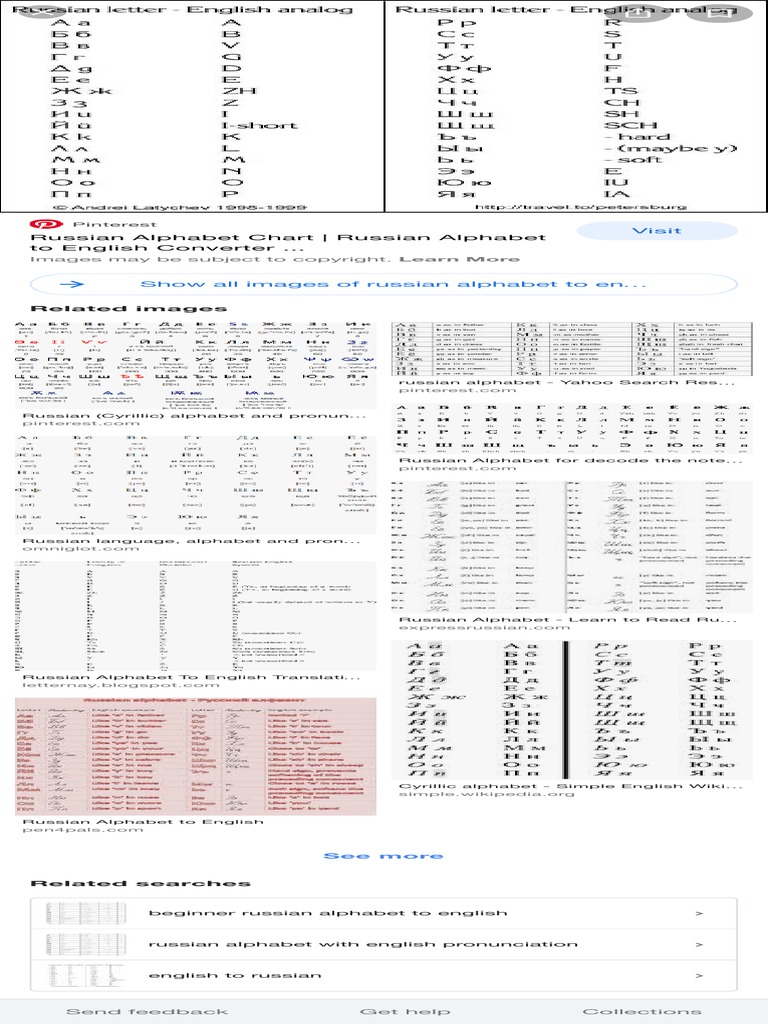Russian Alphabet To English - Google Search | PDF | Alphabet | Russian ...