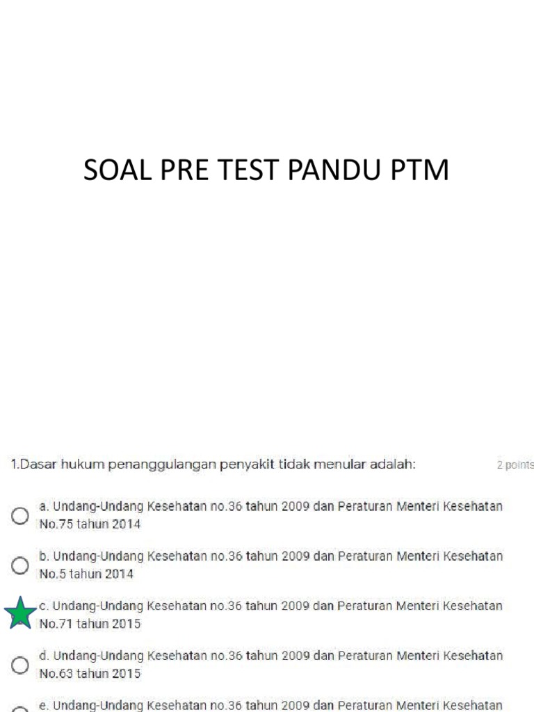 Soal Pre Test Pandu PTM | PDF