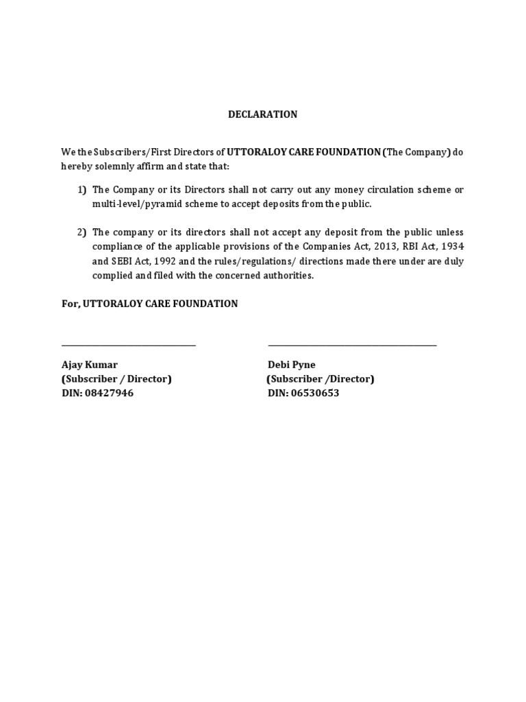 Declaration | PDF