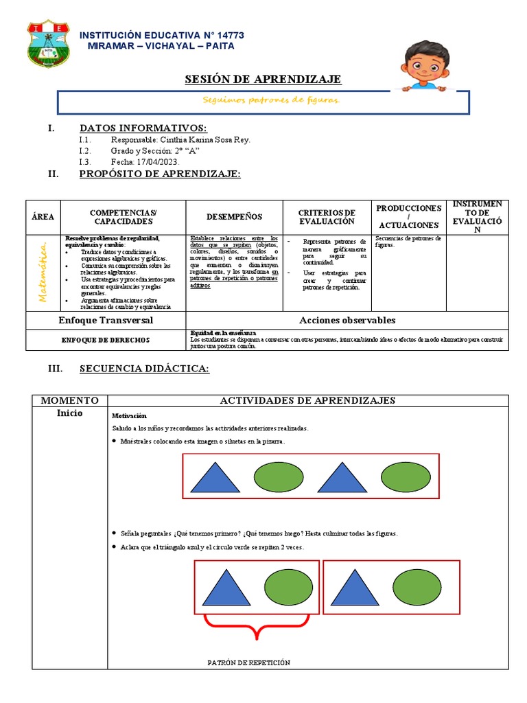 Seguimos Patrones de Figuras. | PDF