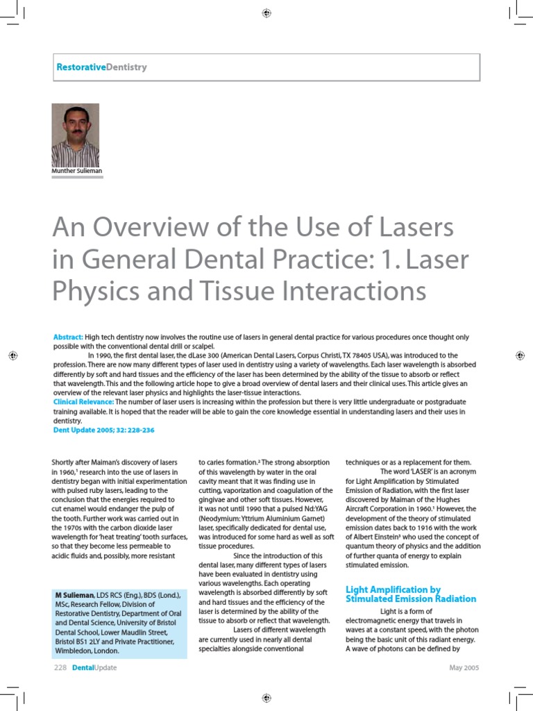 An Overview of The Use of Lasers in General Dental Practice Part1 | PDF | Dentistry | Health ...