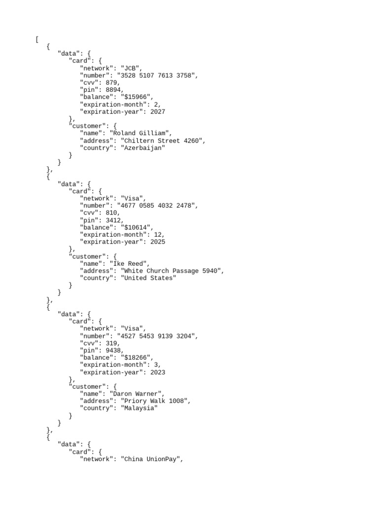 Creditcardrush JSON | PDF | Business