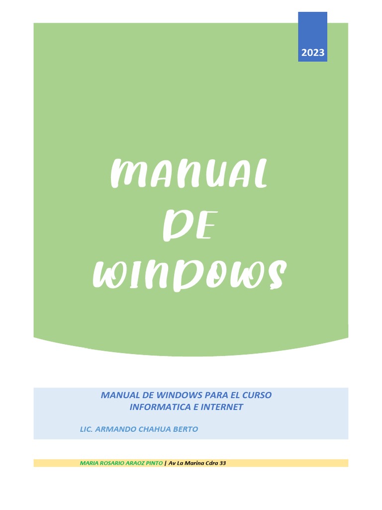 Manual Del Sistema Operativo Windows | PDF | Microsoft Windows ...
