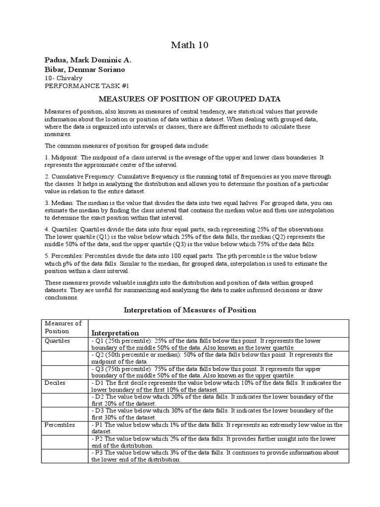 Peta Math | PDF | Median | Percentile