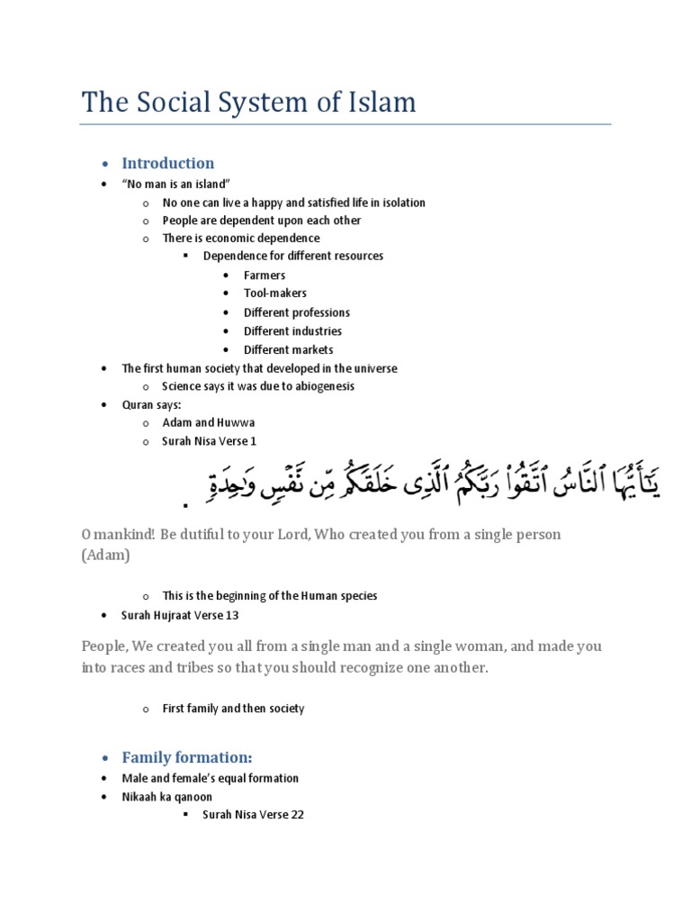 7) The Social System of Islam | PDF
