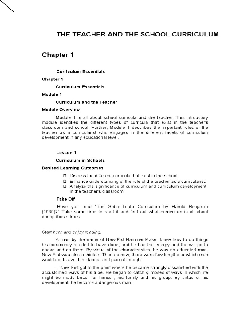 The Teacher and The School Curriculum | PDF | Curriculum | Teachers