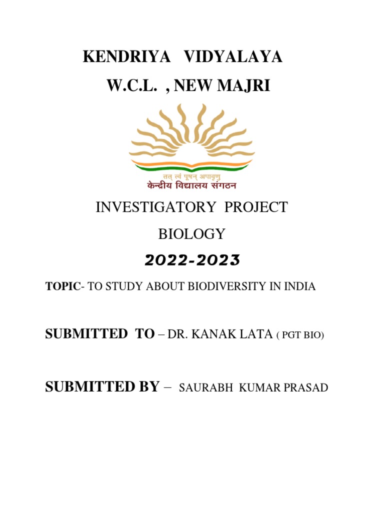 Bio Project 12 Pdf