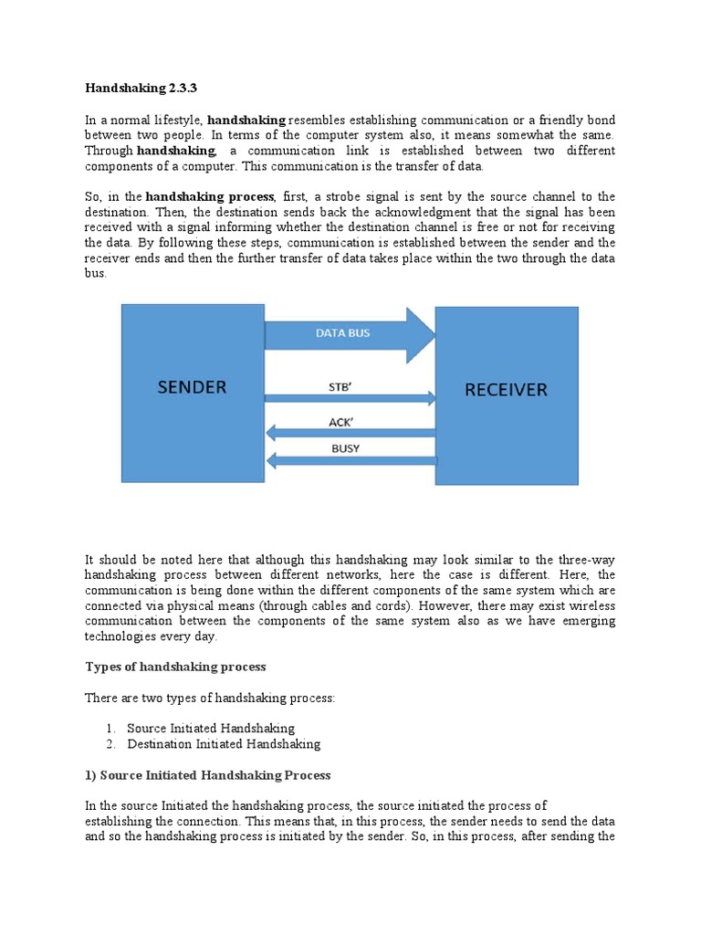 Handshaking 2.3.3 | PDF | Communication | Input/Output