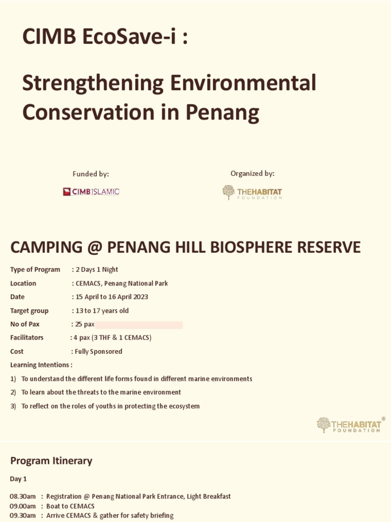 Camping at Penang Hill Biosphere Reserve | PDF