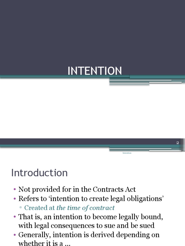 Understanding Intention in Contracts | PDF | Law