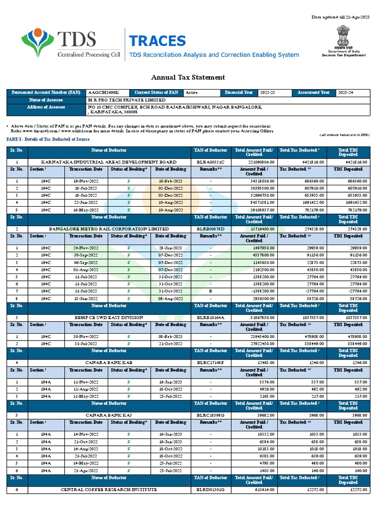 Form 26as | PDF | Payments | Taxes
