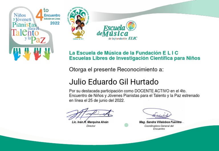 4ENJP Reconocimiento Julio Eduardo Gil Hurtado | PDF | Arte