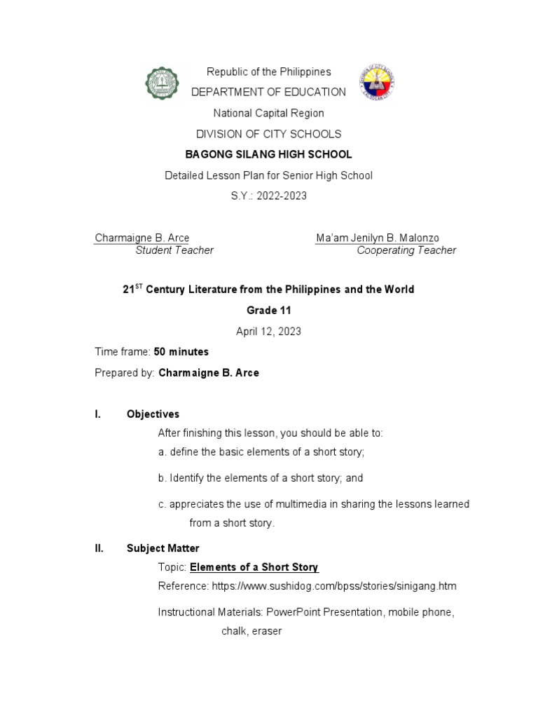 Grade 11 Short Story Elements | PDF