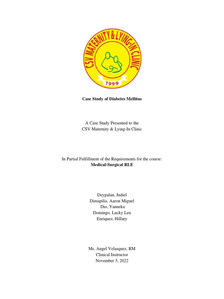 Case Study - Diabetes Mellitus | PDF