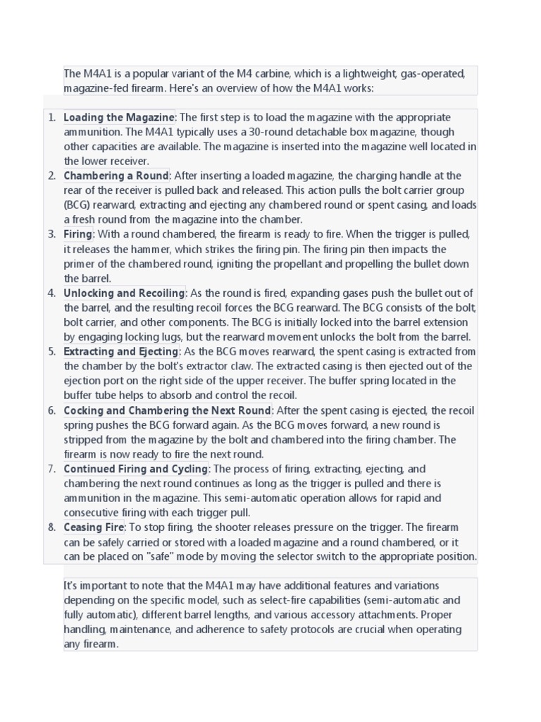 How M4A1 Works | PDF