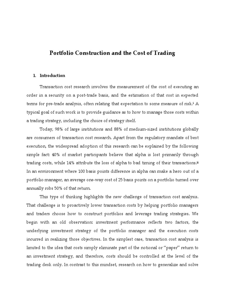 Portfolio Construction | PDF | Modern Portfolio Theory ...