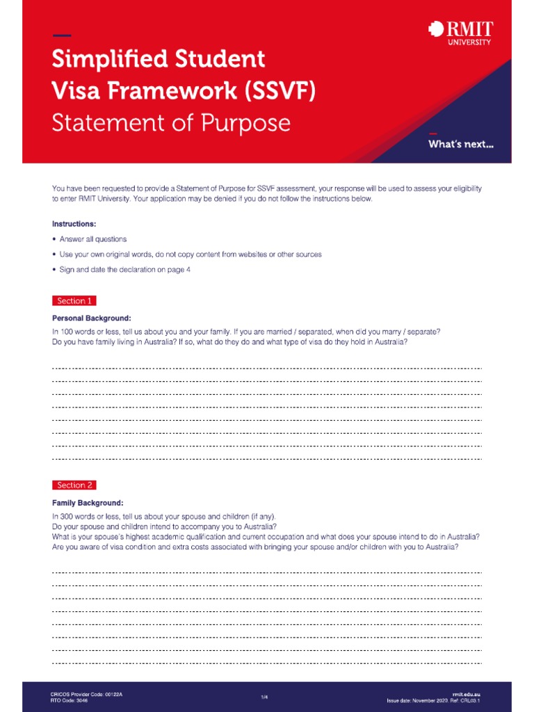 Rmit SSVF Form | PDF