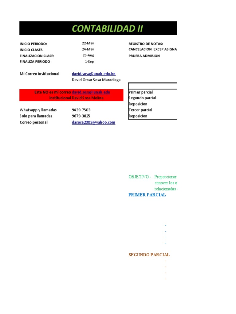 Unah 2023 Conta 2 Segundo Pac 2023 | PDF