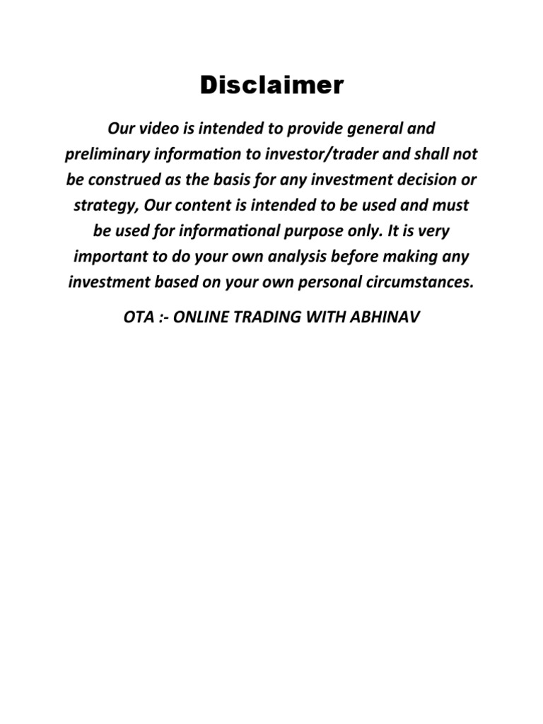 Disclaimer | PDF | Day Trading | Stock Market