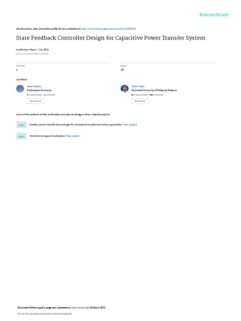 State Feedback Controller Design For CPT System | PDF | Control Theory ...