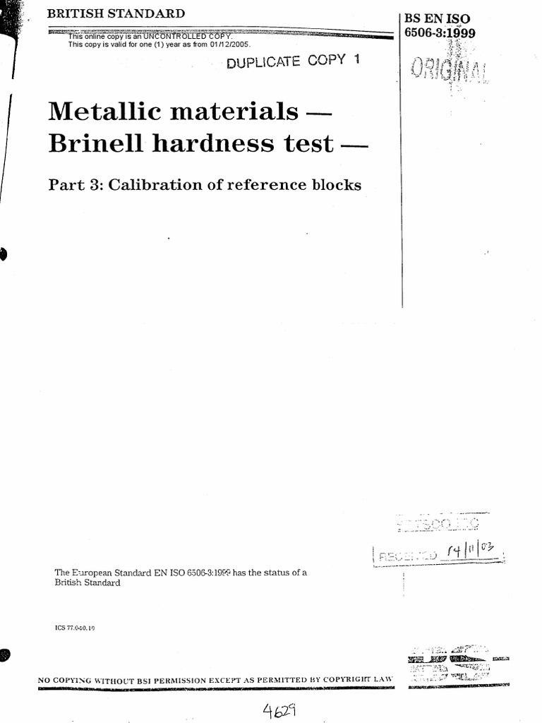 BS EN ISO 6506 Part 3 | PDF