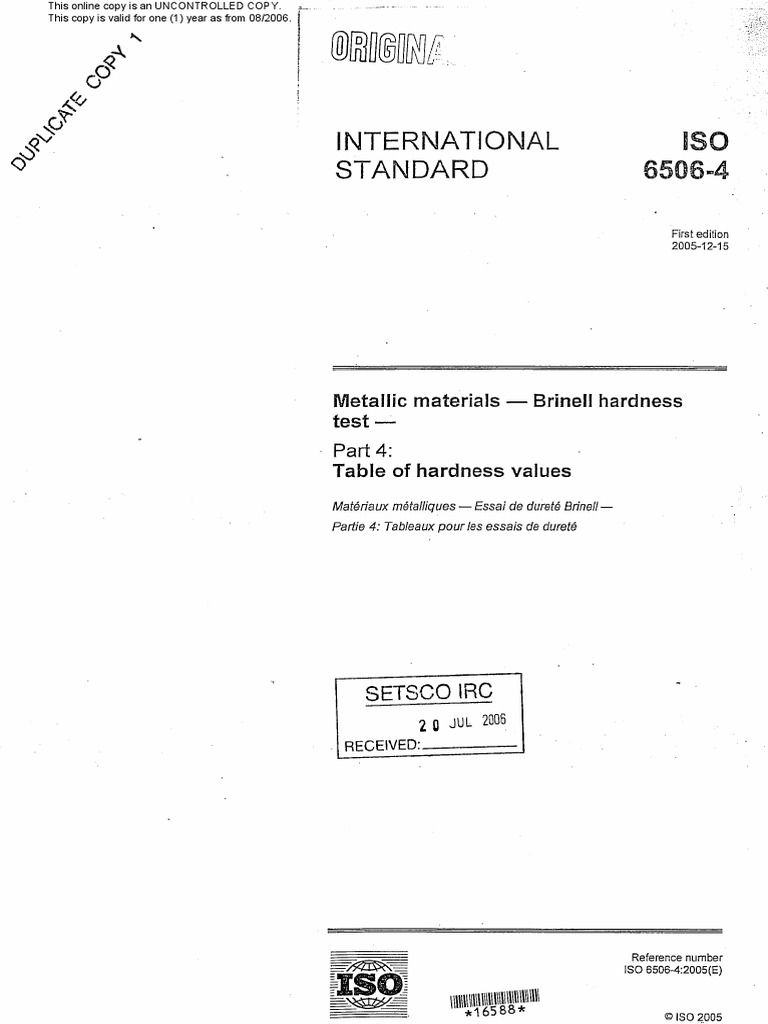 ISO 6506 Part 4 | PDF