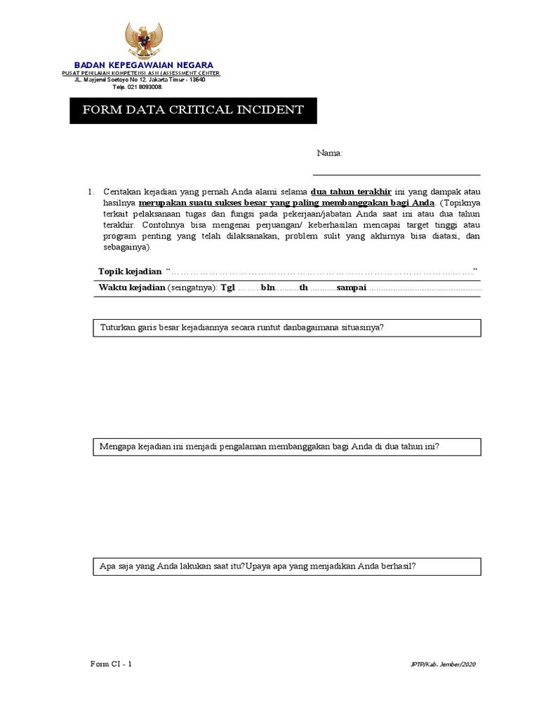 Contoh Insiden Kritis ASN | PDF