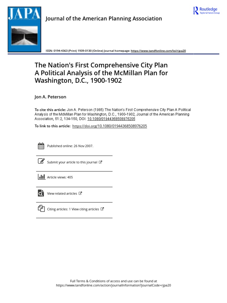 The Nation S First Comprehensive City Plan | PDF | National Mall ...