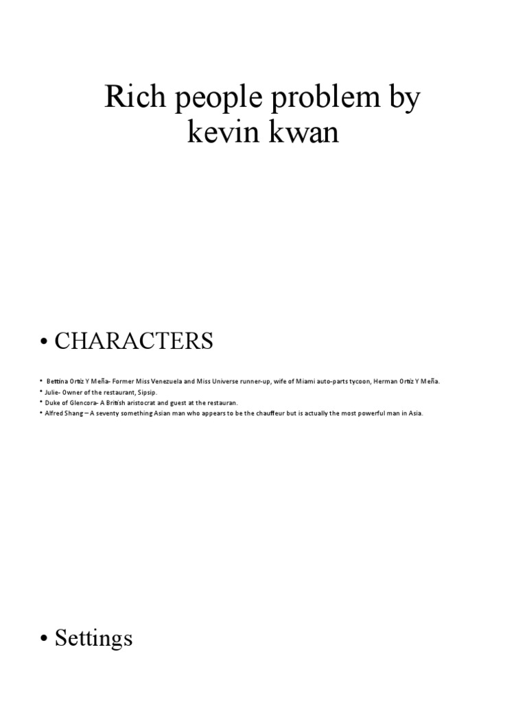 Rich People Problem by Kevin Kwan | PDF | Cooking, Food & Wine ...