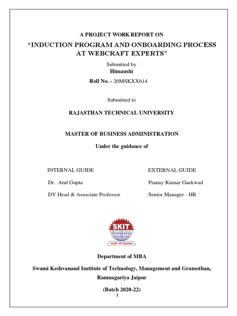 Himanshi Fourth Sem Project Work Report - Repaired | PDF | Employment ...