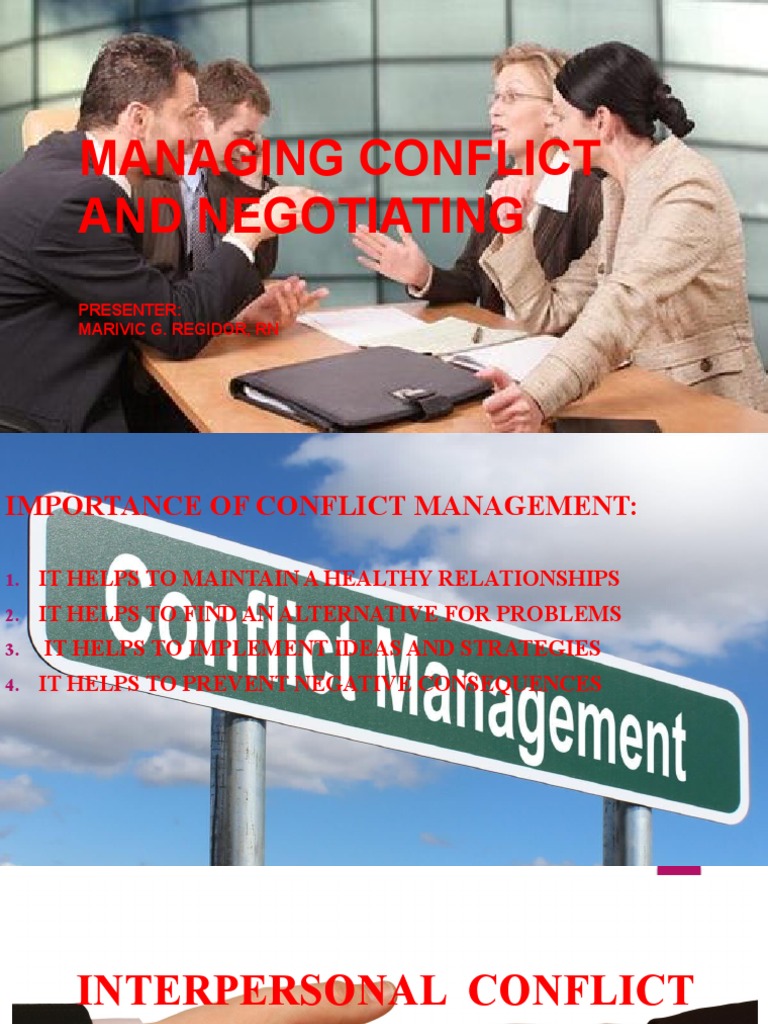 Managing Conflict and Negotiating Organizational Behavior | PDF ...
