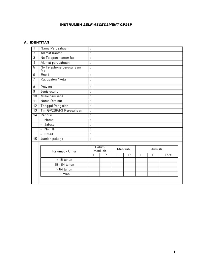 Instrumen Self Assesment Gp2sp | PDF