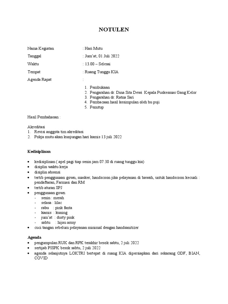 Notulen 1 Juli 2022 | PDF