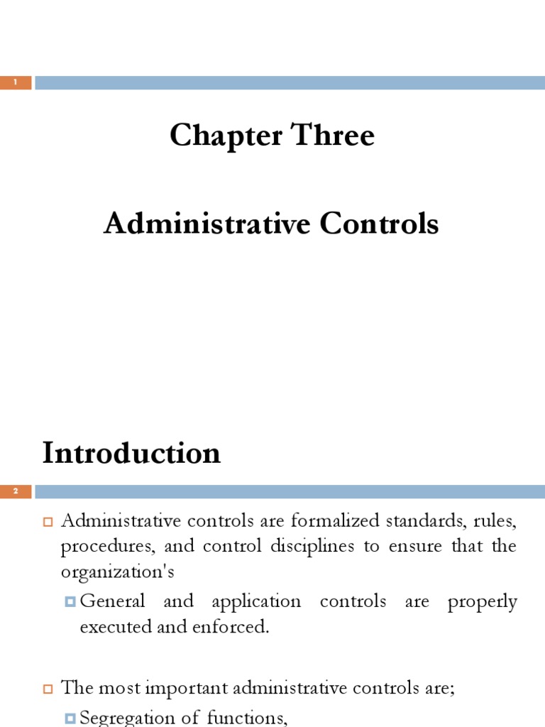 Chapter 3 Administrative Controls | PDF