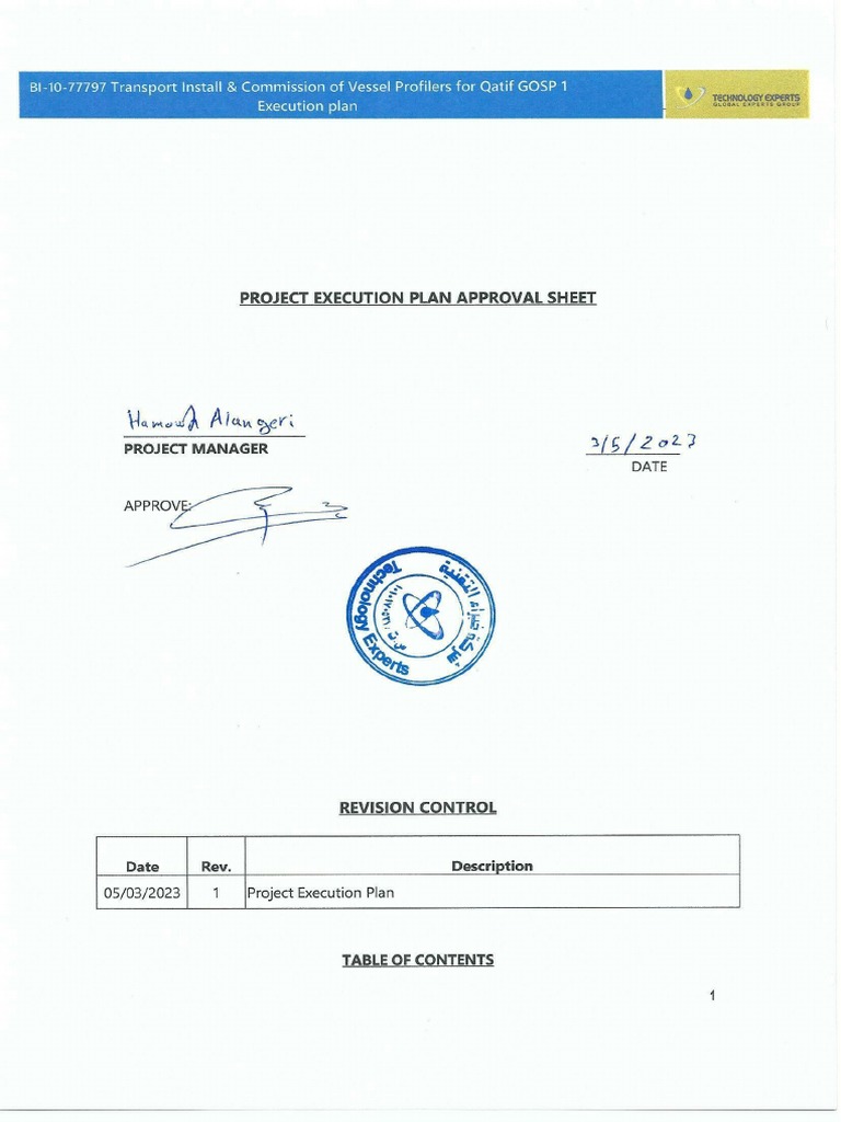 Project Execution Plan - 0001 | PDF