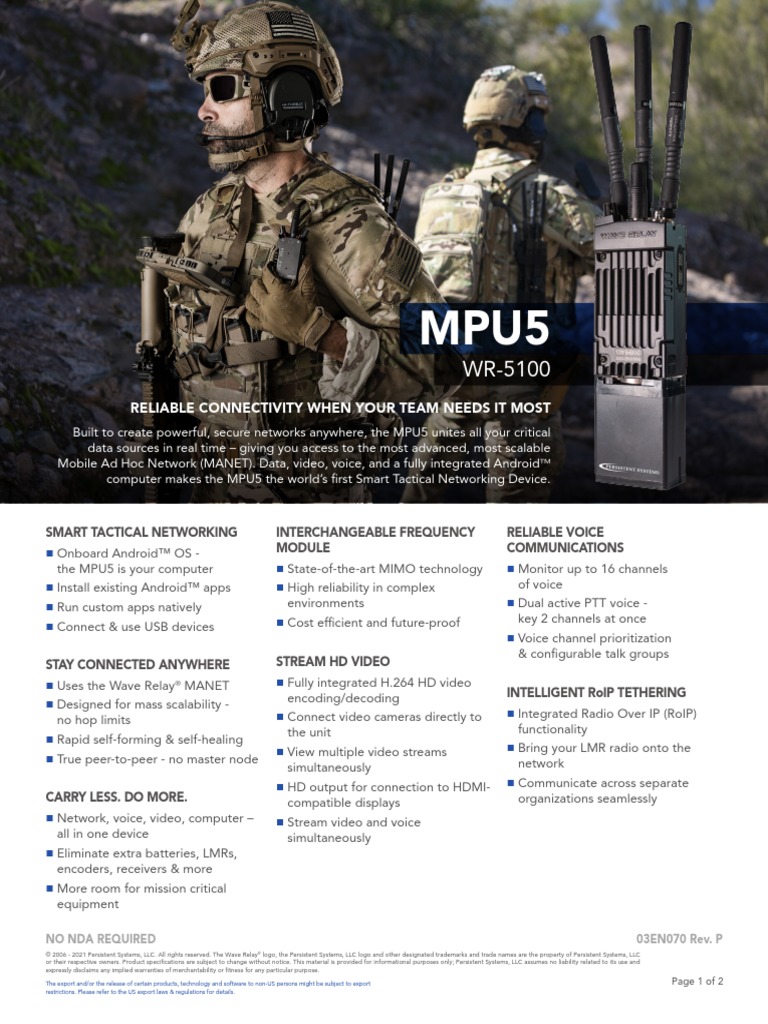Mpu5 Spec Sheet | PDF