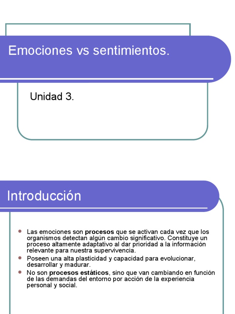 Emociones Vs Sentimientos | PDF | Las emociones | Comportamiento