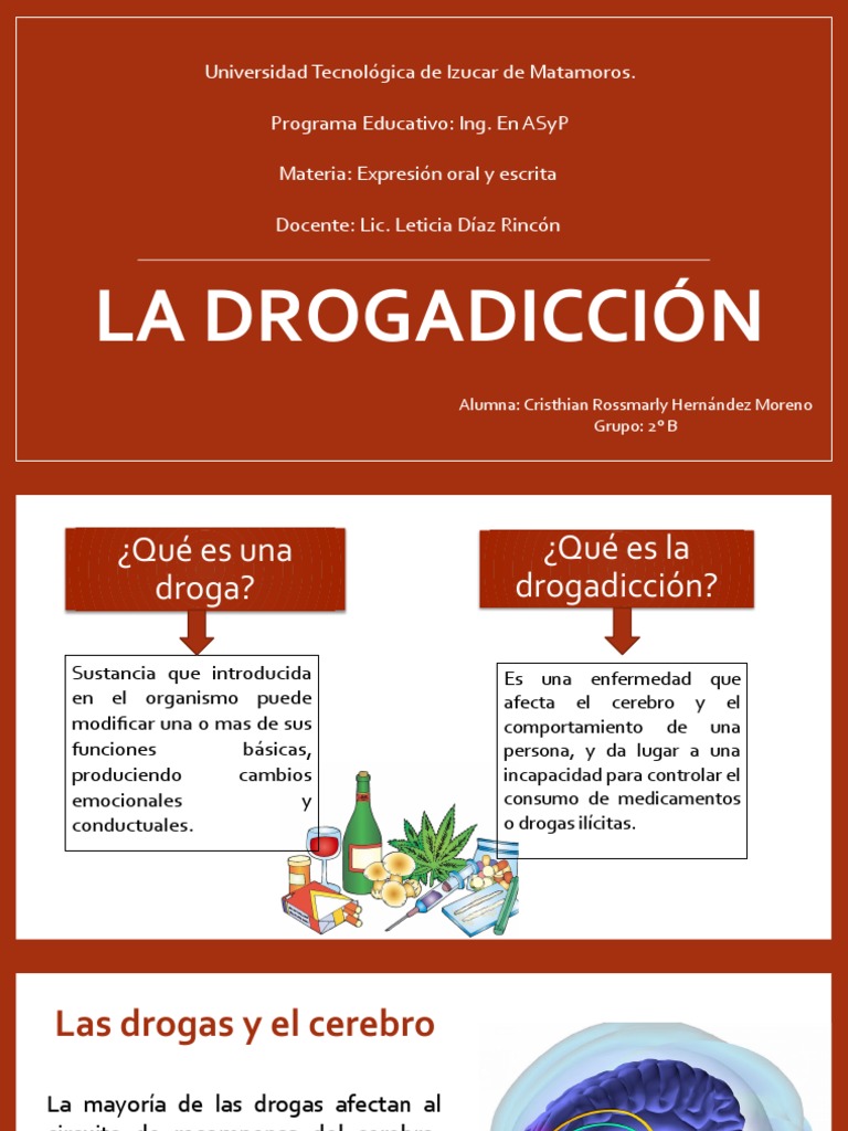 Exposicion La Drogadicción | PDF | La dependencia de sustancias | Drogas